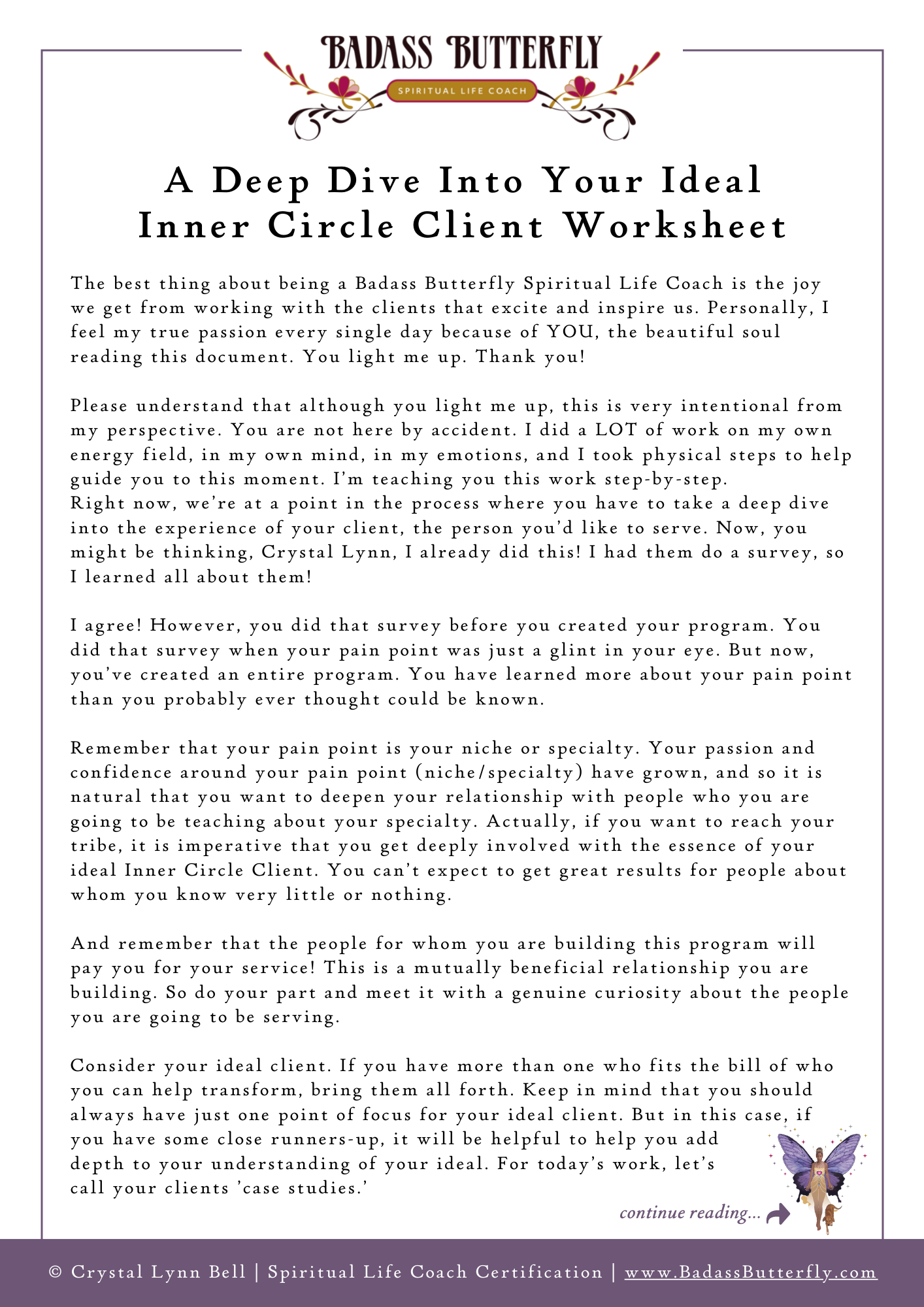 BETA | Download the Deep Dive Into Your Inner Circle Client Worksheet ...